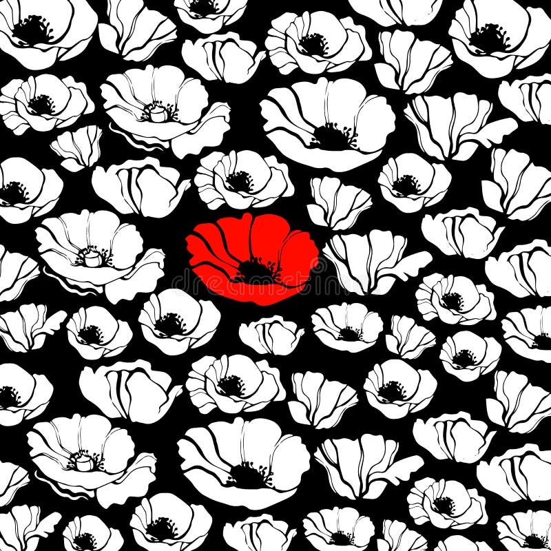 Poppy Nature Flower Vector Plant Pattern Stock Vector - Illustration of ...