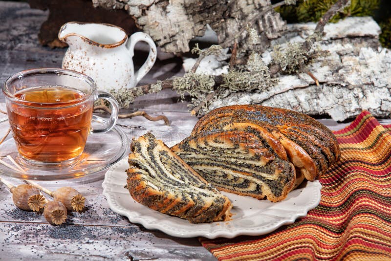 Poppy Pastry and Tea stock photo. Image of bakery, meal - 137979658