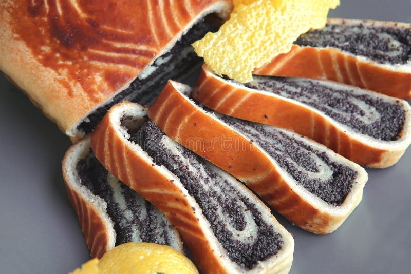 Poppy pie served stock photo. Image of food, bake, crunchy - 9870646