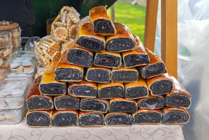 Poppy Seed Pie Pyramid stock image. Image of stacked - 264421883