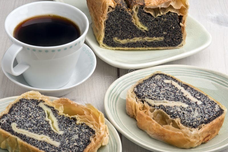 Poppy Seed Puff Pastry Roll Stock Image - Image of swirl, cake: 53086471