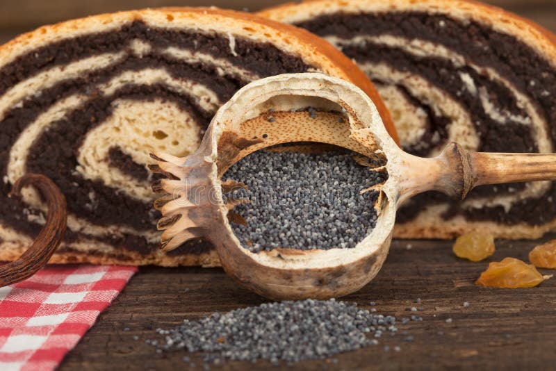 Poppy seed rolls cake stock image. Image of breakfast - 73265243