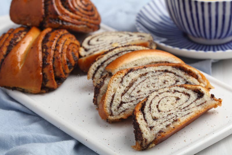 Poppy Seed Torte with Five O Clock Tea Stock Photo - Image of food ...