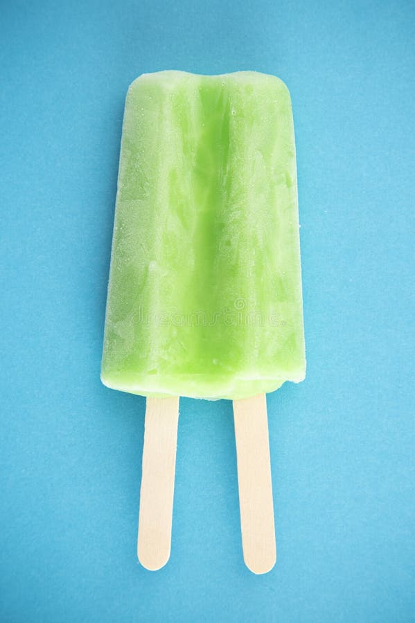 Popsicle on a Blue Background Stock Image - Image of stick, frozen ...