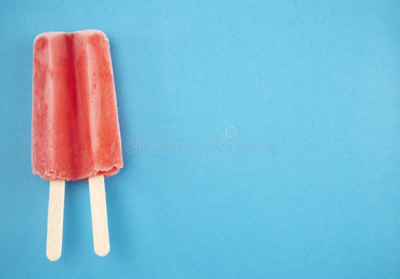 Popsicle on a Blue Background Stock Image - Image of summer, frozen ...