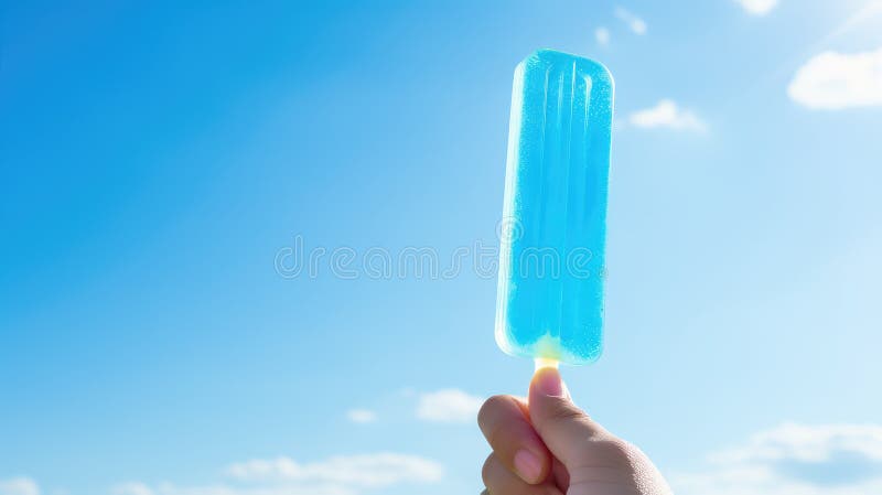 Popsicle blue raspberry stock illustration. Illustration of sunny ...