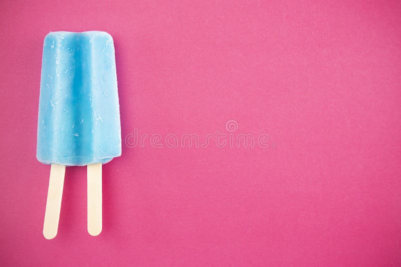 Popsicle on a Bright Pink Background Stock Image - Image of double ...