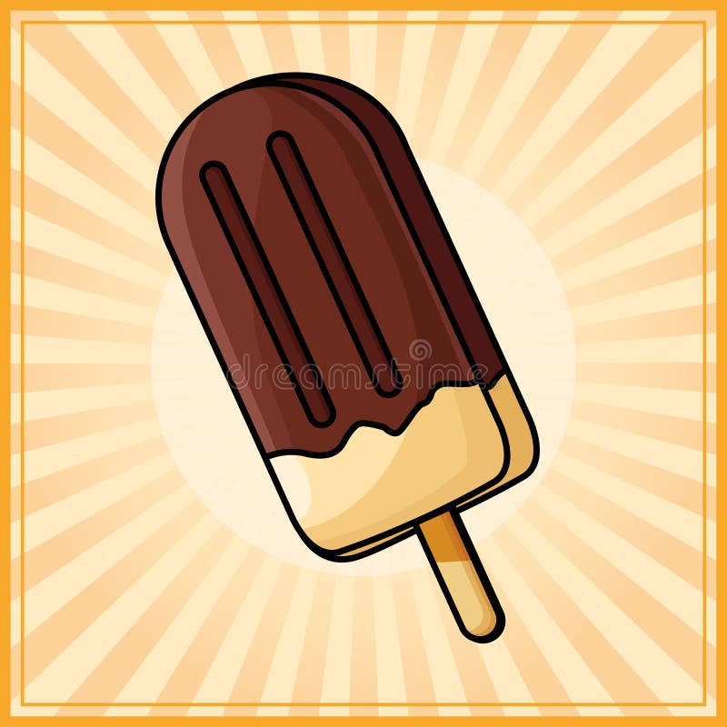Popsicle with Chocolate Covered Stock Vector - Illustration of ...