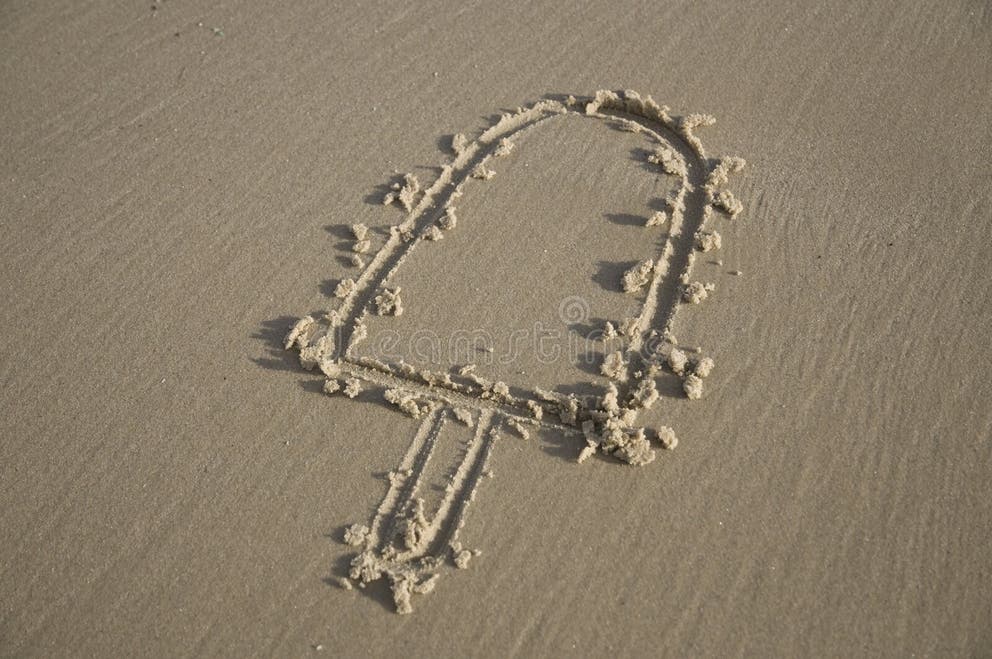 Popsicle Engraved on the Sand Stock Image - Image of popsicle, engraved ...