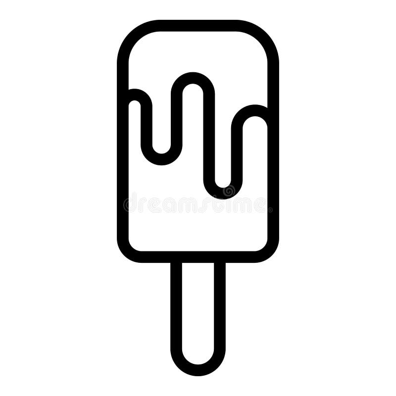 Popsicle Icon, Outline Style Stock Vector - Illustration of juice, cone ...