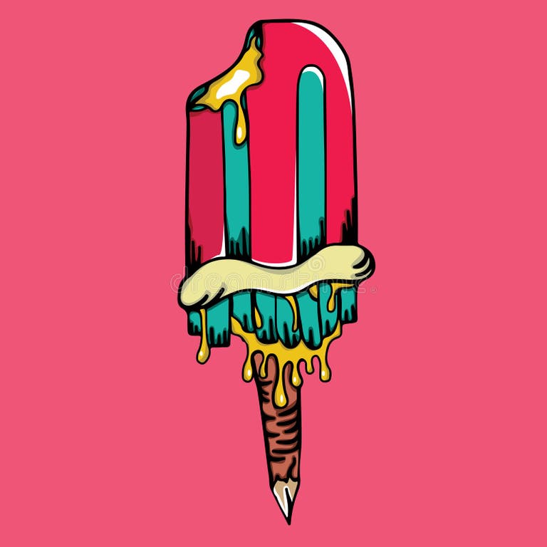 The Popsicle Monster Doodle Stock Vector - Illustration of food, angry ...