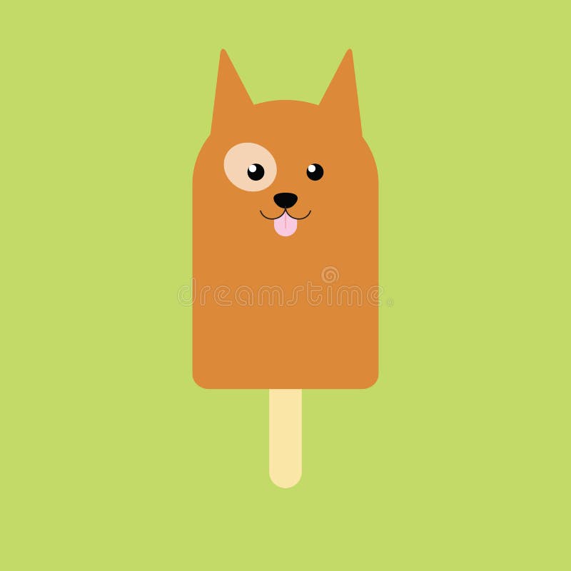 Popsicle in the Shape of a Dog Stock Illustration - Illustration of ...