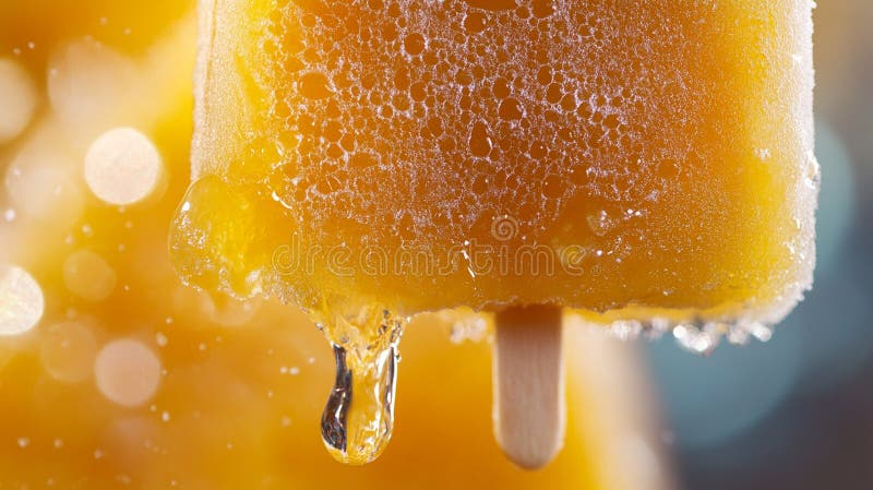 A Popsicle with a Stick in it and a Drop of Water on it Stock ...
