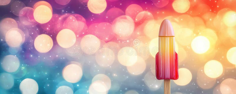 A Popsicle Stick in the Form of a Miniature Rocket with a Colorful ...