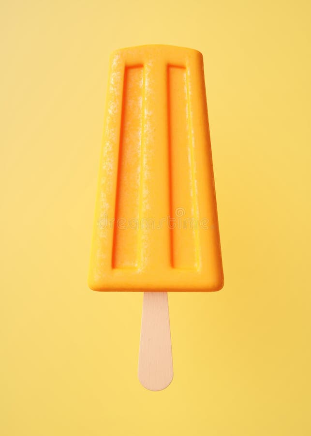 Popsicle on a Stick on Yellow Background Stock Image - Image of ...