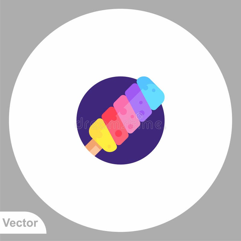 Popsicle Vector Icon Sign Symbol Stock Vector - Illustration of cold ...