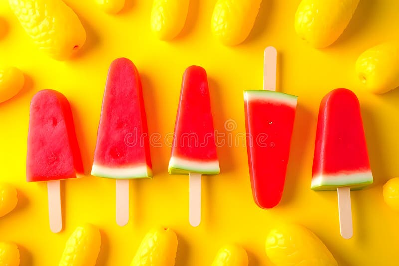The Popsicles Made from Bright Red Watermelon Stock Image - Image of ...