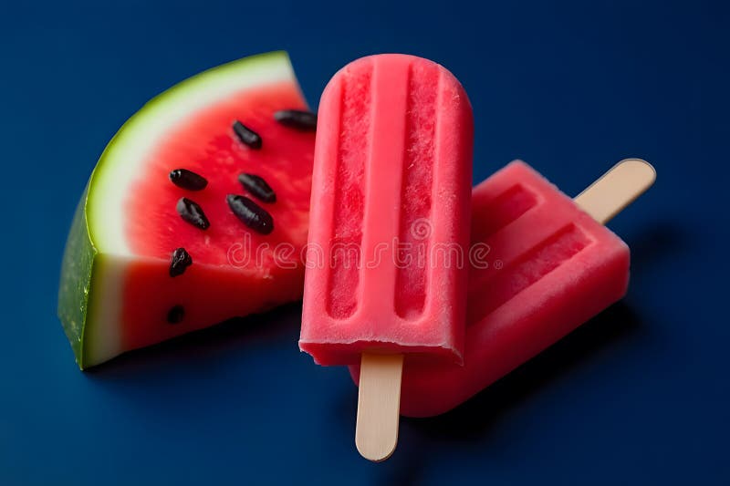 The Popsicles Made from Bright Red Watermelon Stock Illustration ...