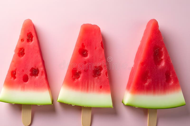 The Popsicles Made from Bright Red Watermelon Stock Illustration ...