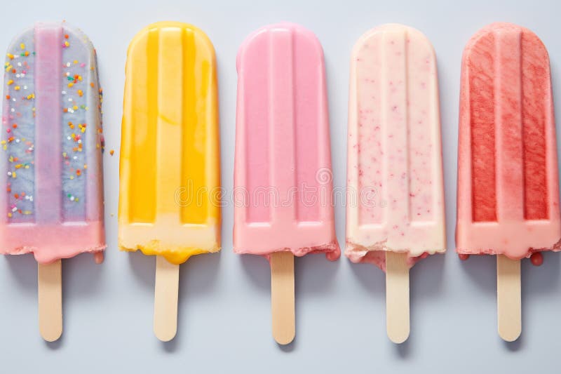 4 Popsicles Made with Pink Lemonade Orange Slices. Generative AI Stock ...