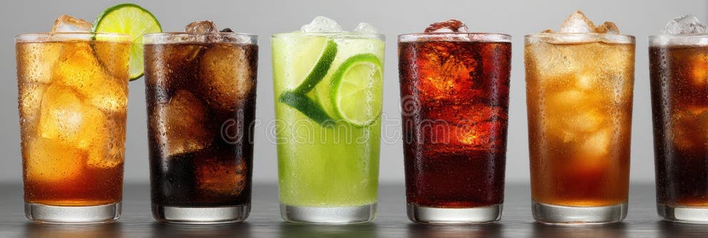 Popular Beverages Arranged by Caffeine Content Featuring Various Colors ...