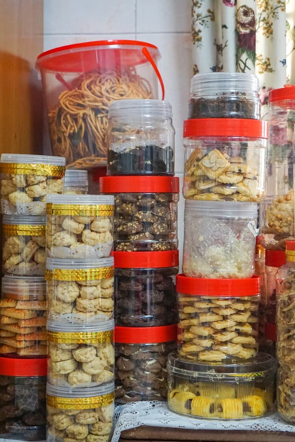 Raya Cookies in Containers stock photo. Image of city - 372491520