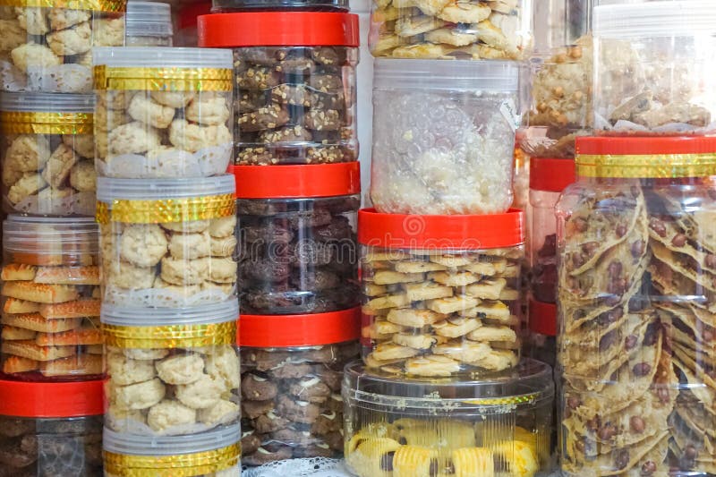 Raya Cookies in Containers stock photo. Image of produce - 372491528