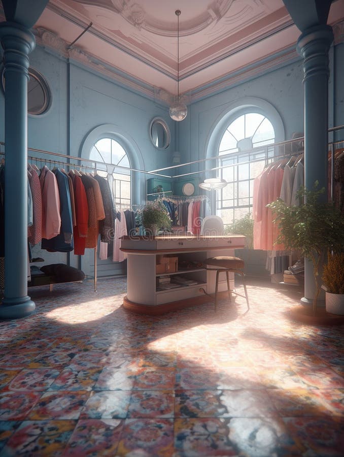 Popular Designer and Model Clothing Store Stock Illustration ...