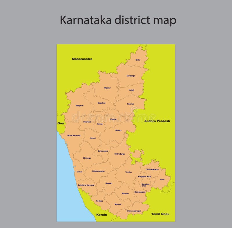 Karnataka map vector stock vector. Illustration of geography - 131230496