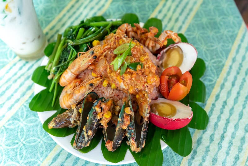 Popular Filipino Food Seafood with Java Rice Stock Image - Image of ...