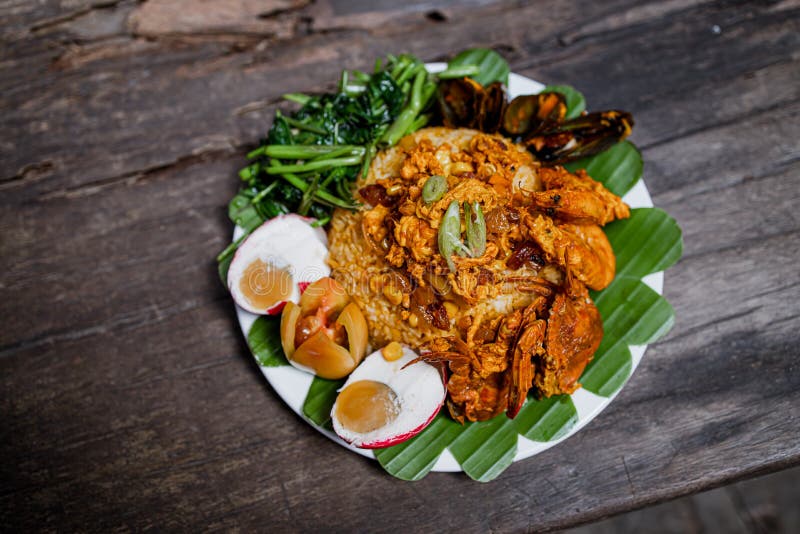 Popular Filipino Food Seafood with Java Rice Stock Image - Image of ...