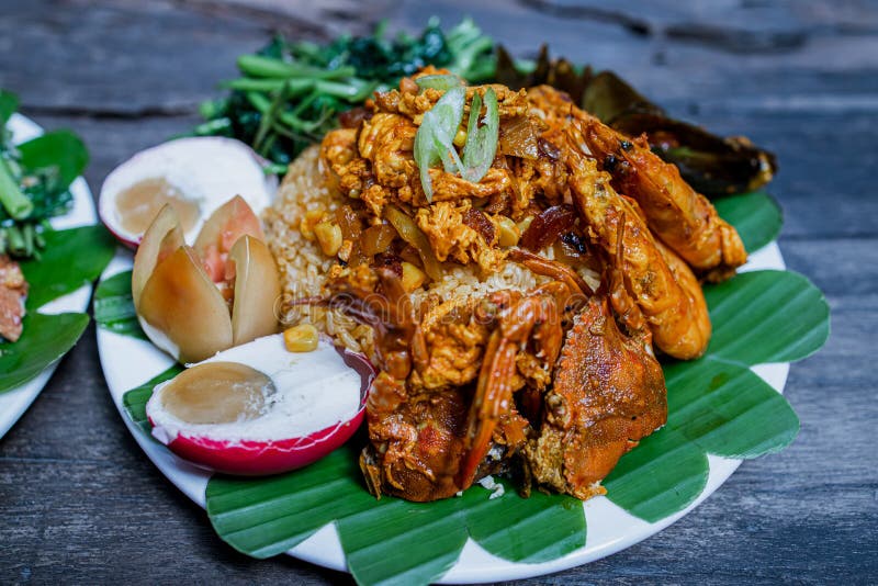Popular Filipino Food Seafood with Java Rice Stock Image - Image of ...