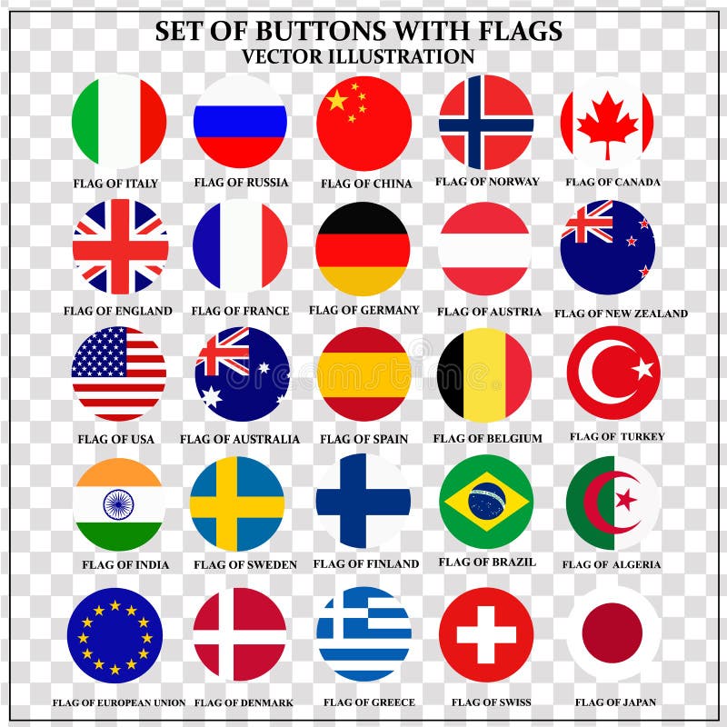 Popular Flags Banners Set. Vector. Stock Vector - Illustration of badge ...