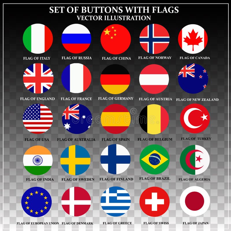 Popular Flags Banners Set. Vector. Stock Vector - Illustration of ...