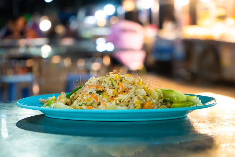 Popular Food in Asia Fried Rice with Vegetables Stock Photo - Image of ...