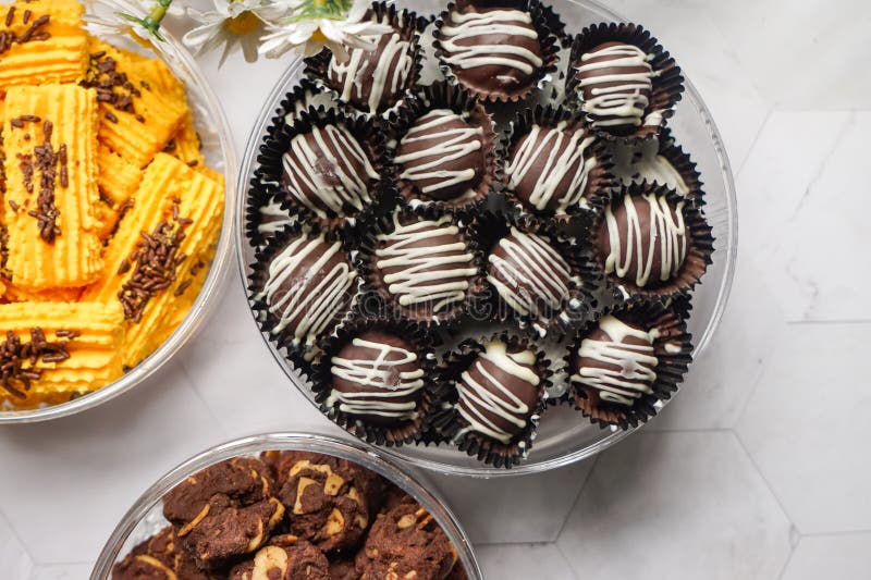 Popular Hari Raya Cookies in Malaysia Stock Photo - Image of dessert ...