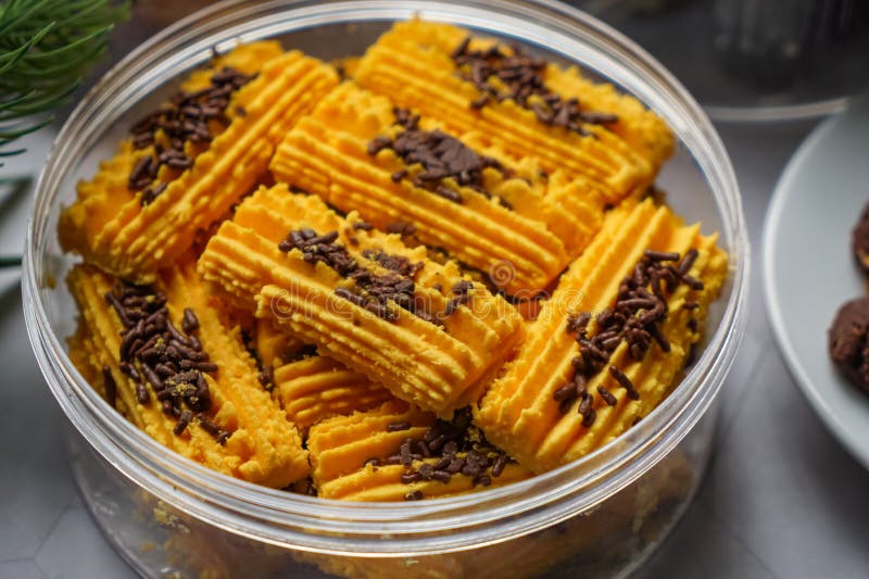 Popular Hari Raya Cookies in Malaysia Stock Photo - Image of event ...