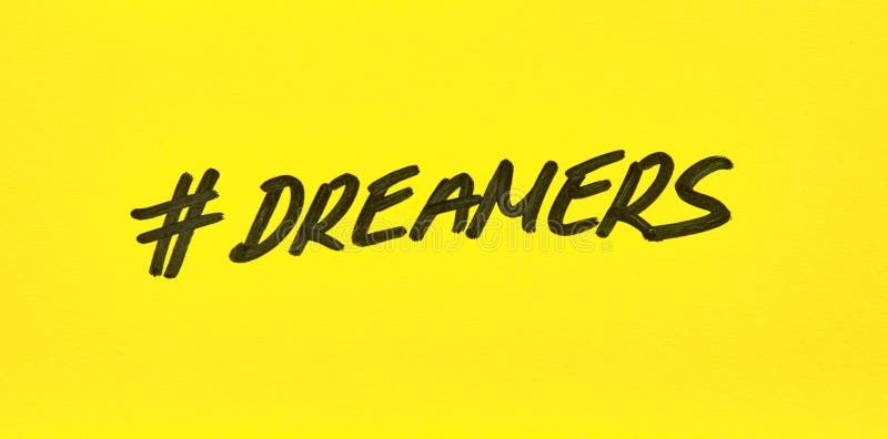 Popular Hashtag Dreamers Written on a Paper Stock Image - Image of ...
