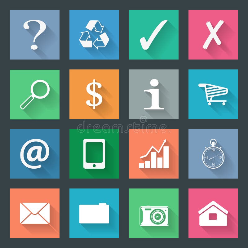 Popular icons set stock illustration. Illustration of support - 36880193