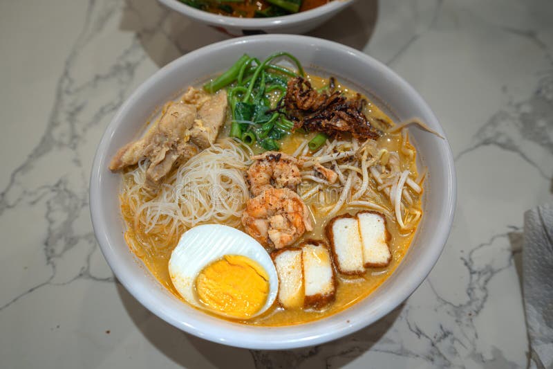 Popular Malaysia Seafood Noodle - Prawn Meehoon and Mee Stock Photo ...