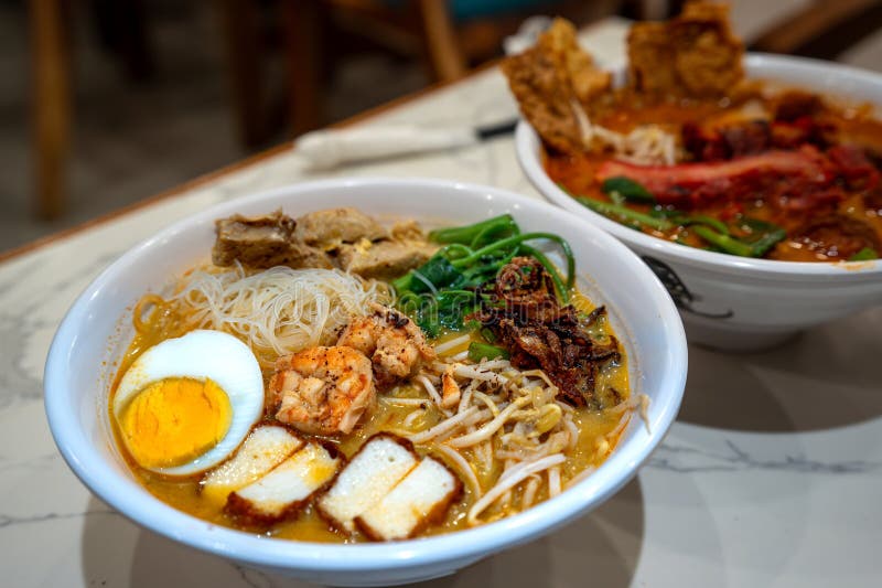 Popular Malaysia Seafood Noodle - Prawn Meehoon and Mee Stock Photo ...