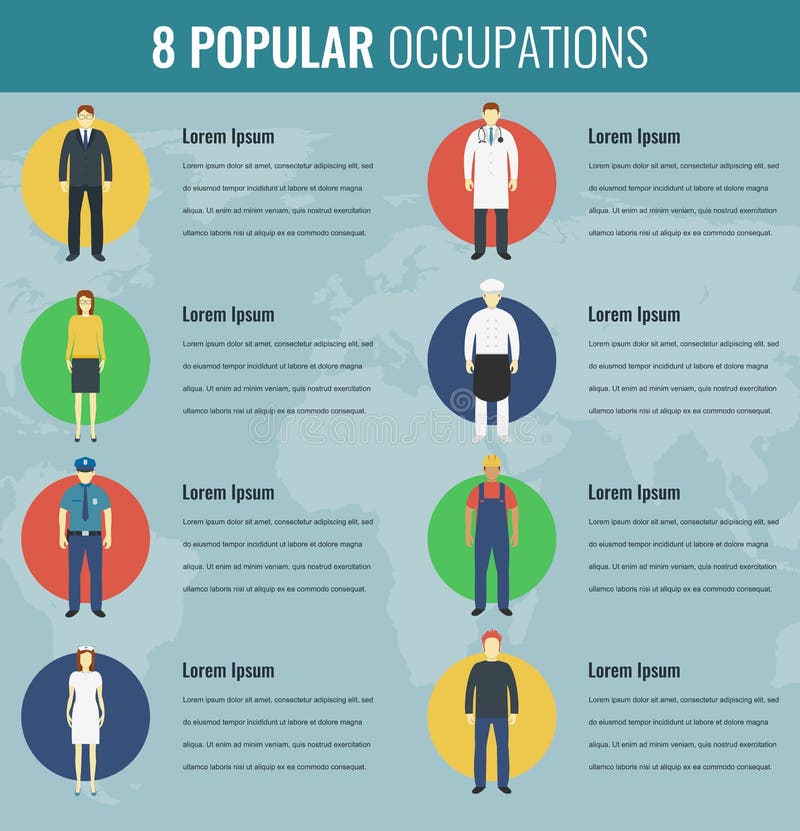Popular Occupations in the World. Profession Icons Set Stock Vector ...