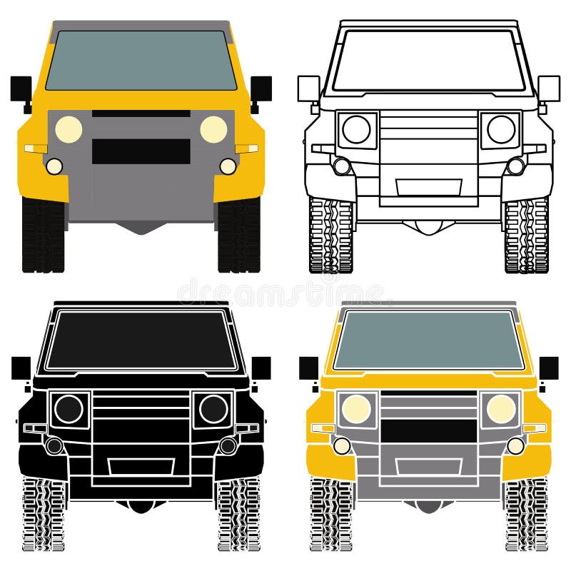 Popular Off-road Car 4x4 in Front View Stock Vector - Illustration of ...