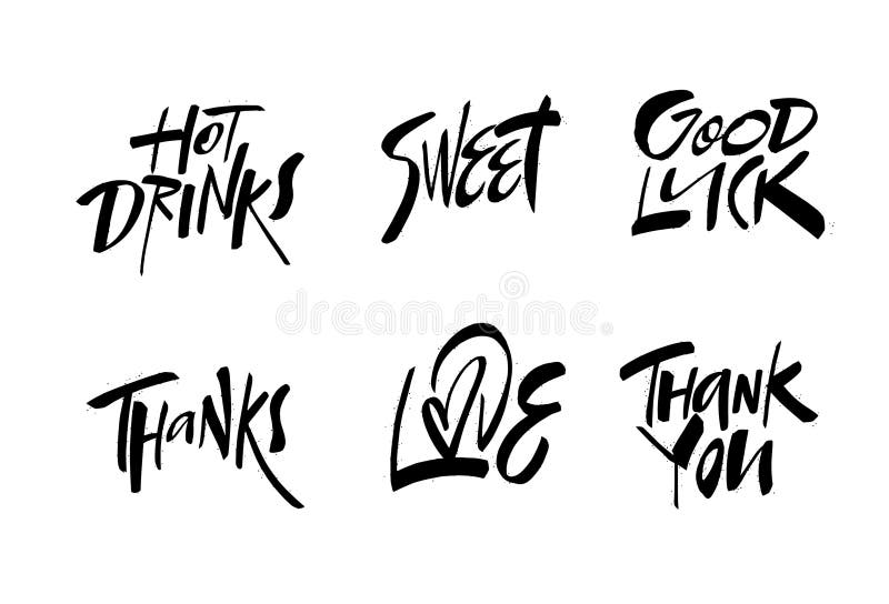 Popular Phrases Set. Black Color Lettering Text Stock Vector ...