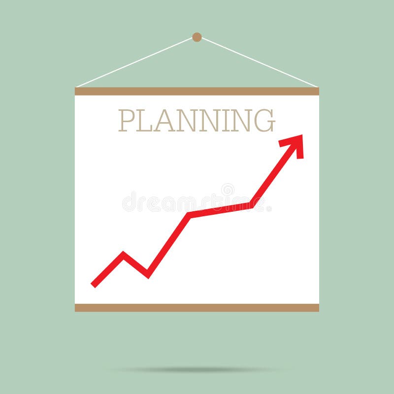 Popular Planning with Best Red Graph on Whiteboard Stock Vector ...