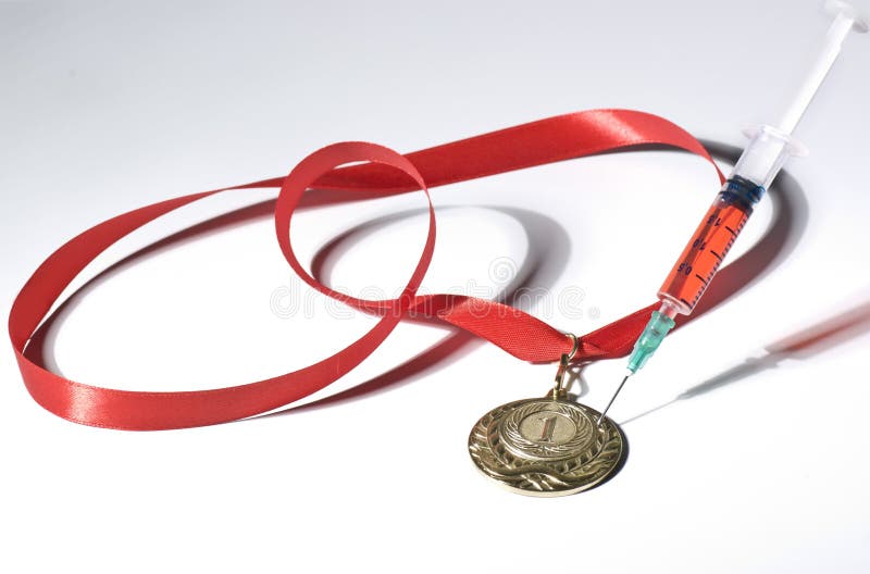 Popular Red Steroid in Syringe As a Doping Stabs a Gold Medal on a ...