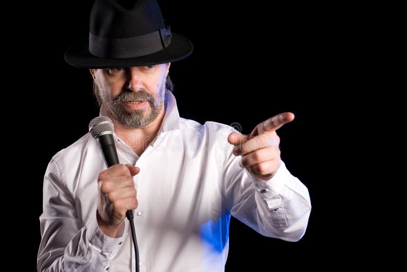 Popular Singer with Microphone Stock Image - Image of hold, artist ...