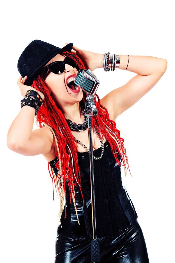 Gothic singer stock photo. Image of female, musician - 32893194