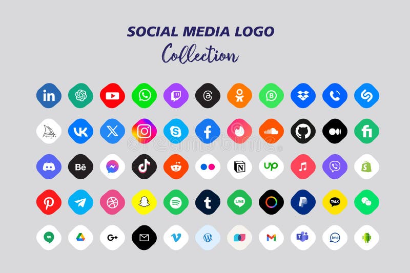 Popular Social Media Icon Pack Editorial Image - Illustration of ...