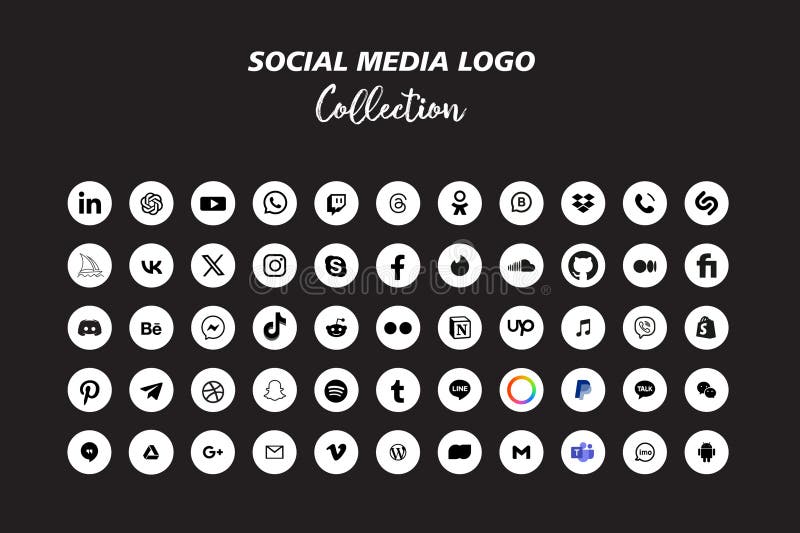 Popular Social Media Icon Pack Editorial Image - Illustration of ...